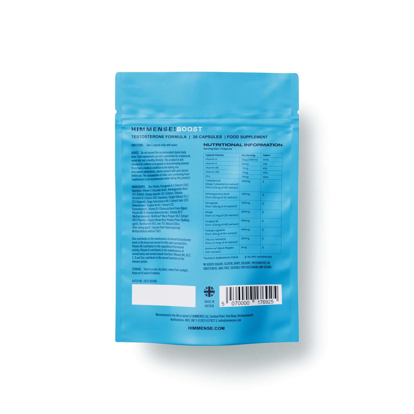 Himmense BOOST - For Muscle Mass, Testosterone, Wellbeing.