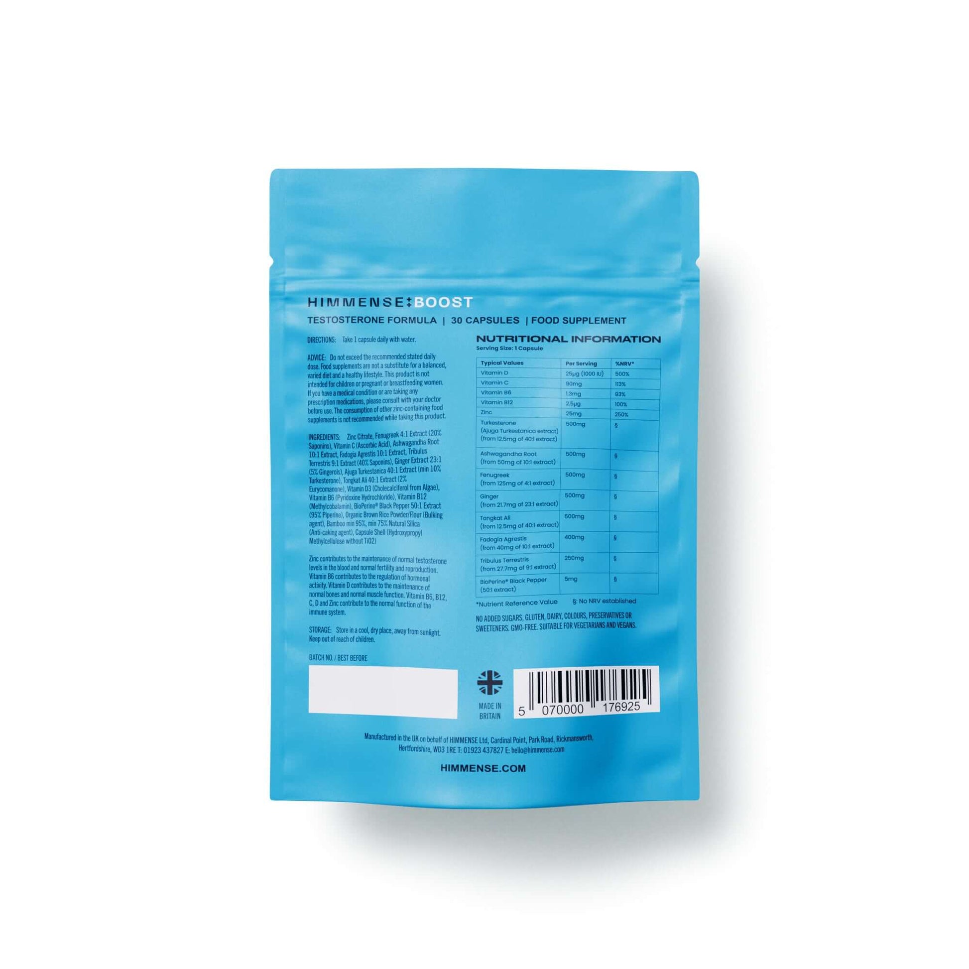 Himmense BOOST - For Muscle Mass, Testosterone, Wellbeing.